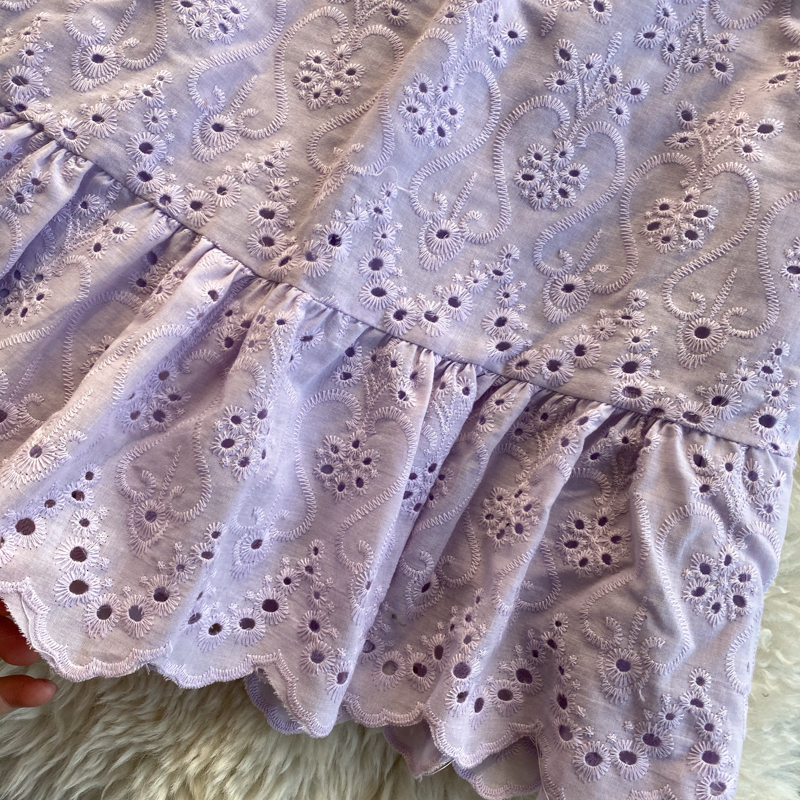 White Lace V-neck Backless Ruffle Dress on Luulla