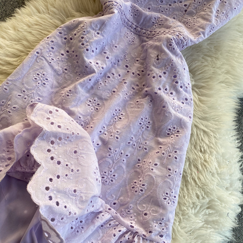 White Lace V-neck Backless Ruffle Dress on Luulla